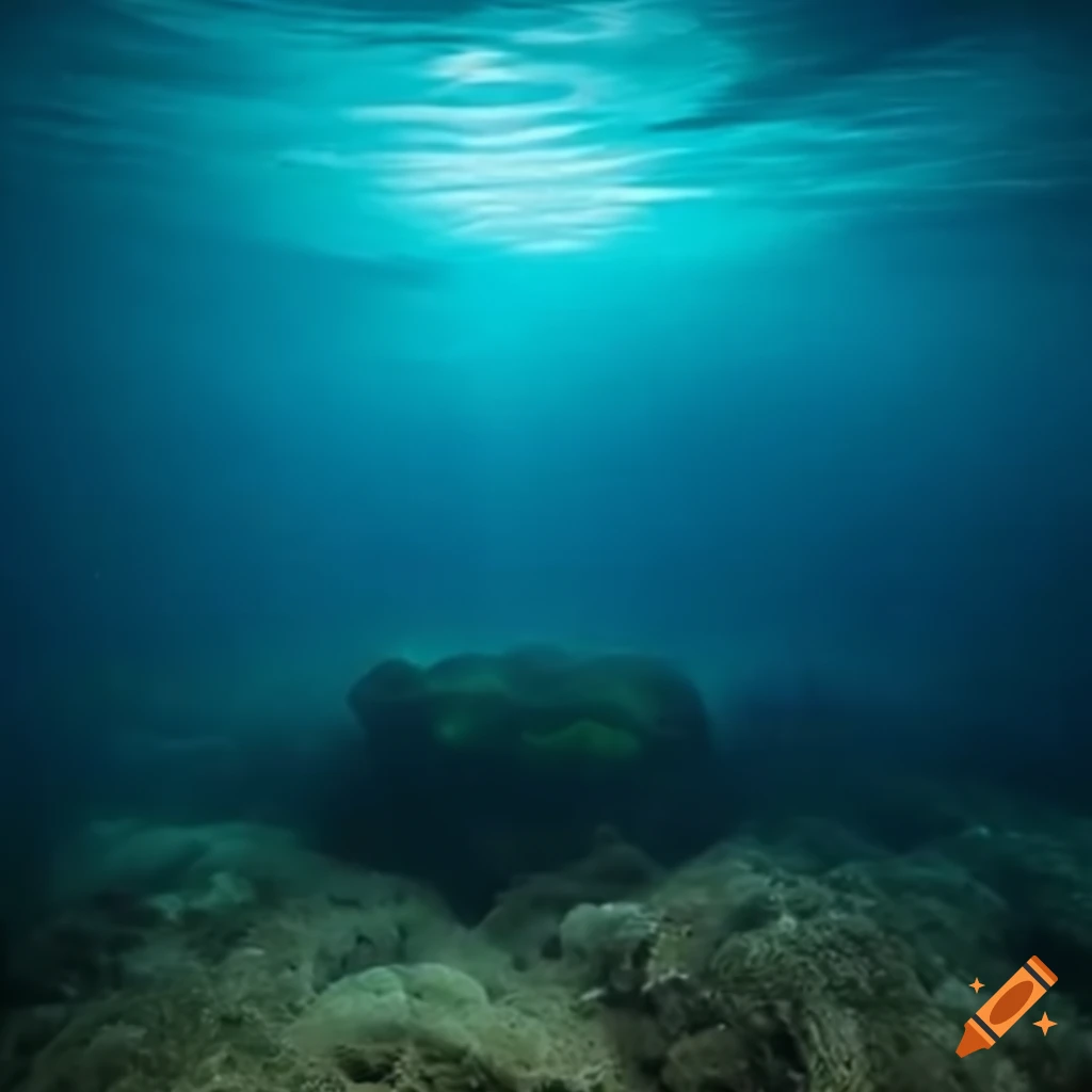 Deep underwater ocean ecosystem landscape on Craiyon