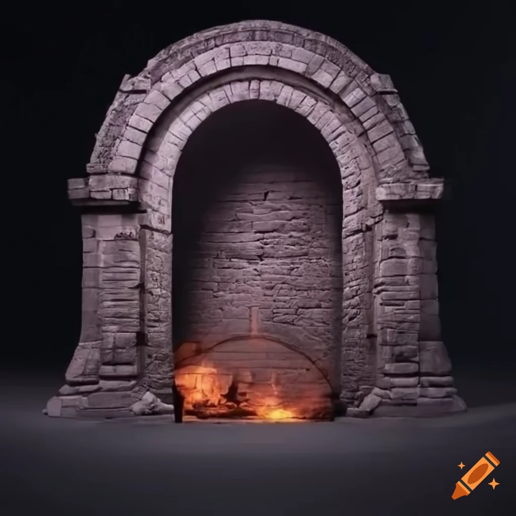 Stunning ultra high definition portal made of varied ancient stone on ...