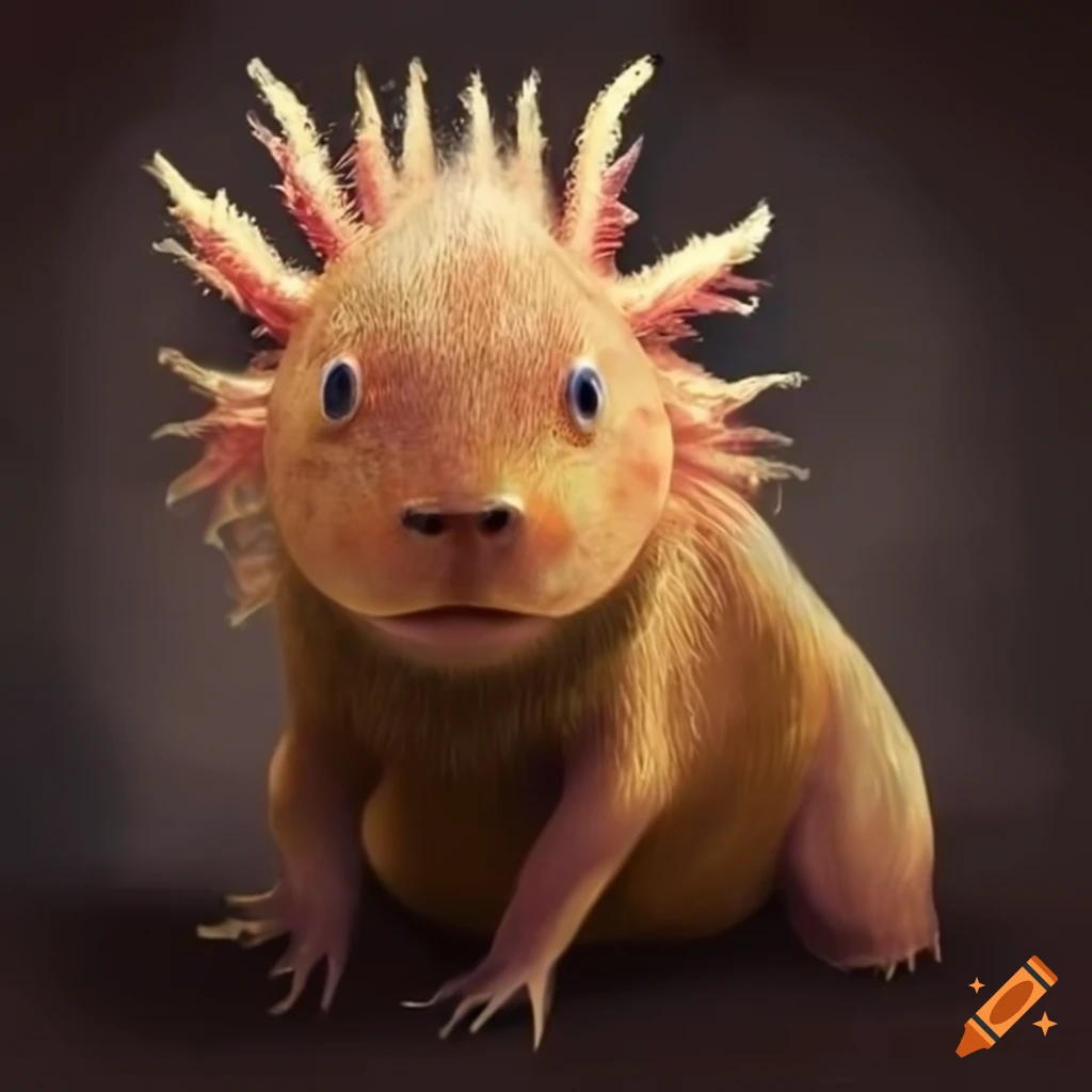 Chimera from capybara and axolotl on Craiyon