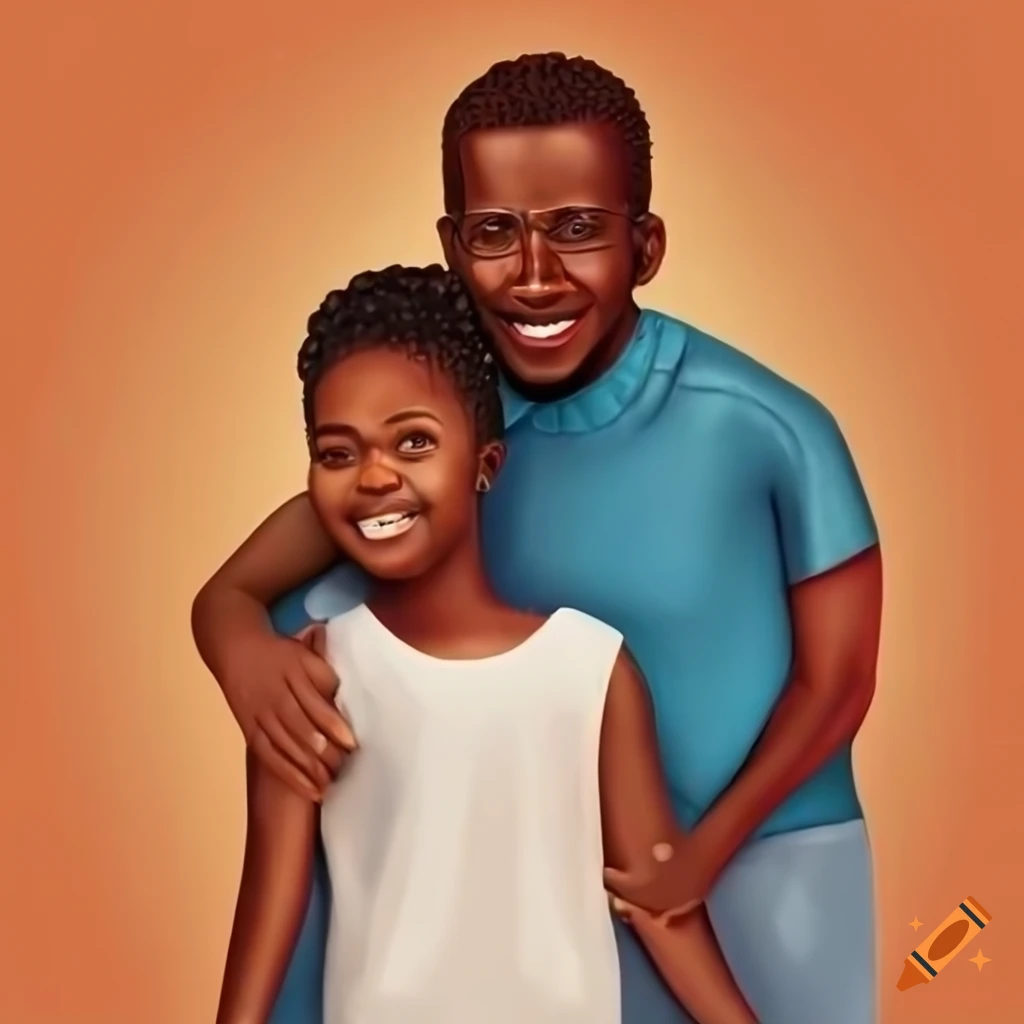 Portrait of a happy black family in cgi illustration style on Craiyon