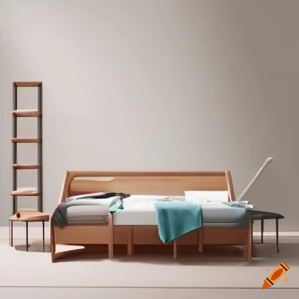 Multifunctional foldable bed frame on Craiyon