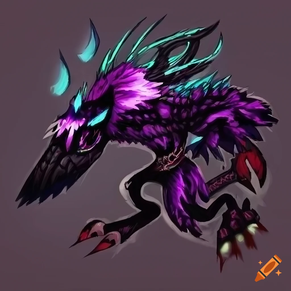 Fantastical badger raven demon with large menacing raven wings and deer ...