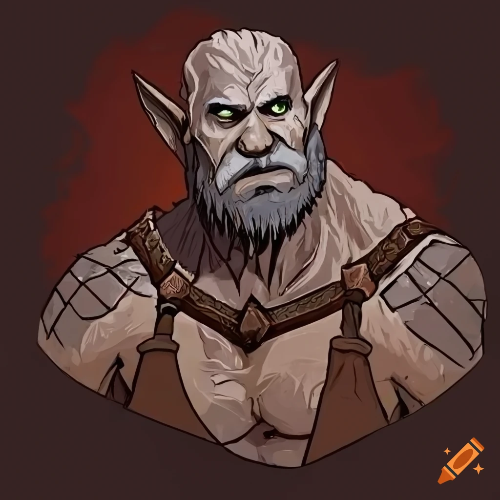 Goliath blacksmith character in dungeons and dragons with gray skin on ...