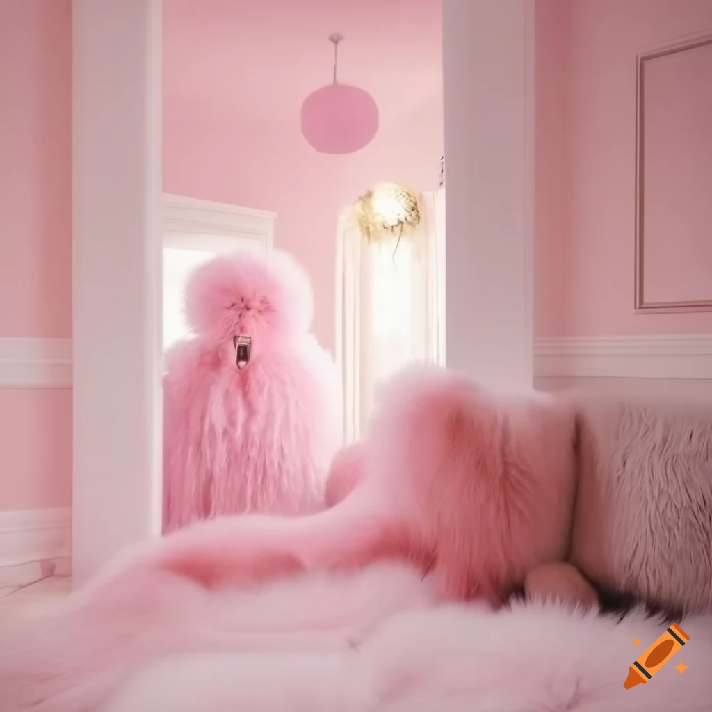 Fluffy pastel-colored room on Craiyon