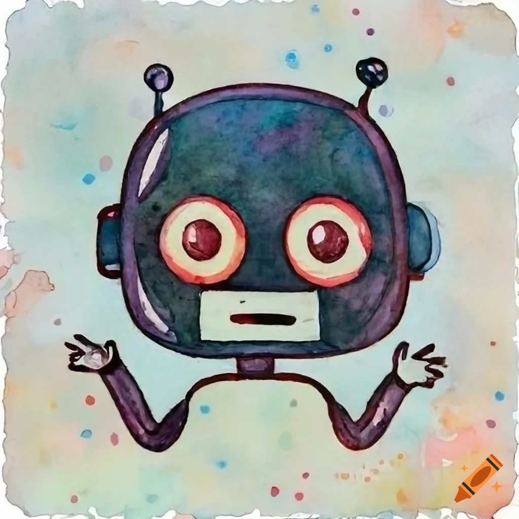 Cute confused robot on Craiyon
