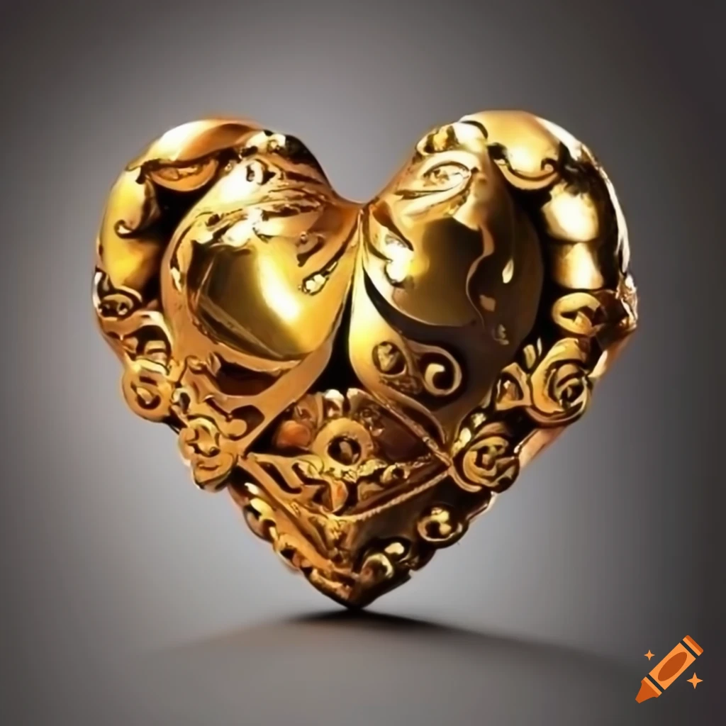 Heart with gold teeth and mexican-inspired traits on Craiyon