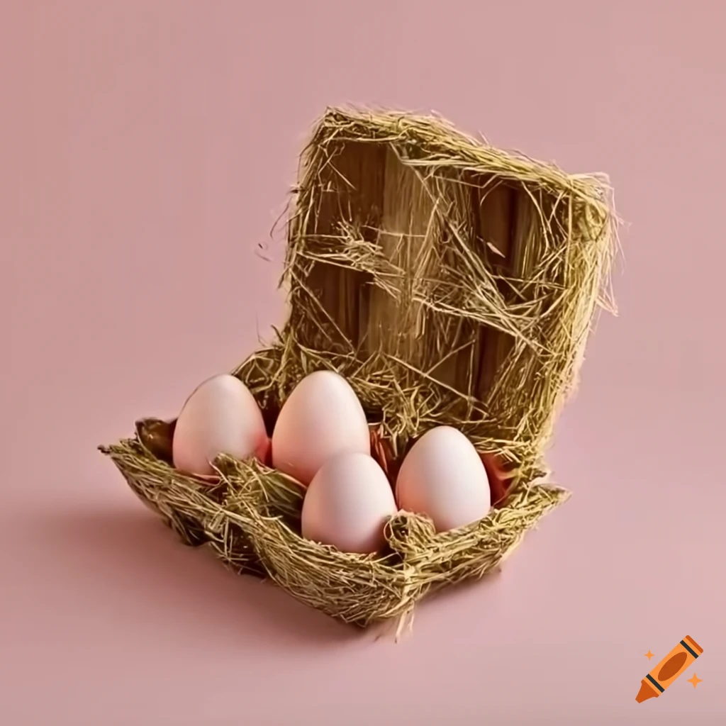 Egg box made with hay on Craiyon