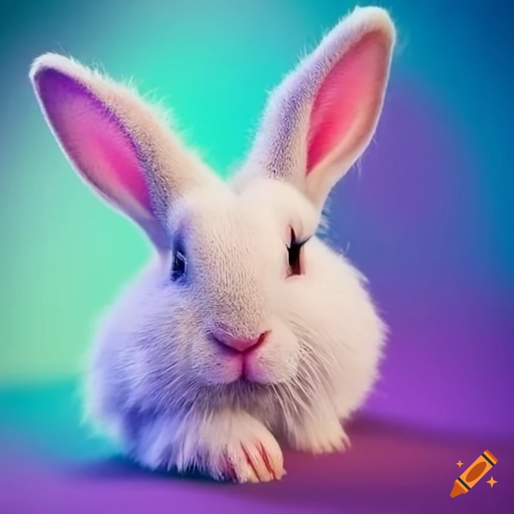 Fuzzy bunny with a unique twisted nose on Craiyon