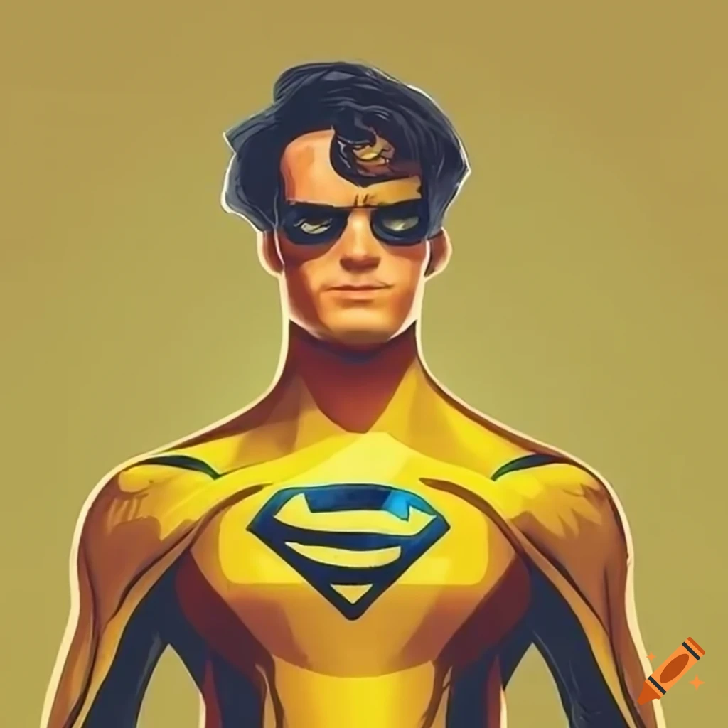 Yellow superhero suit with banana logo on Craiyon