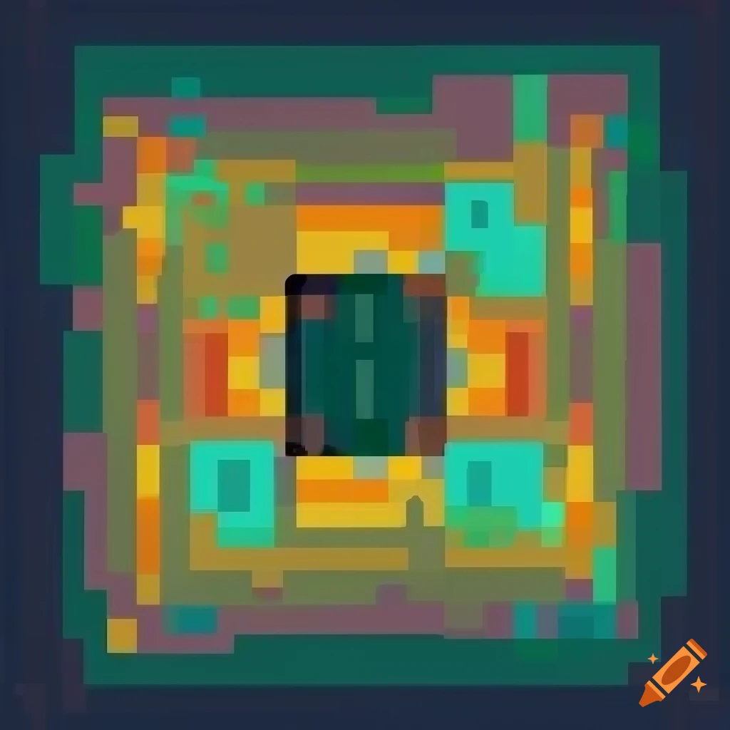 Square network of interconnected pathways with pixelated Windows 98 ...