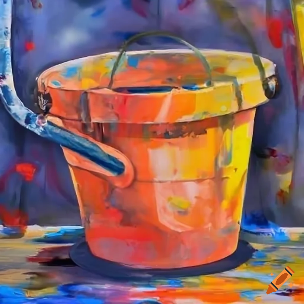 Orange bucket overflowing with files and binary code spilling onto the ...