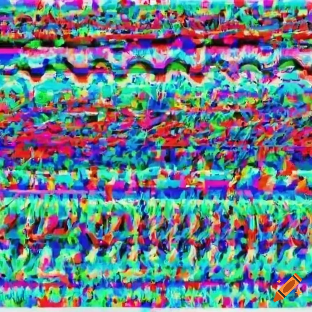 Glitchcore corrupted screen on Craiyon