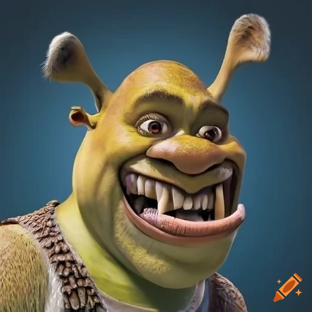 Shrek portrayed as a saber toothed tiger on Craiyon