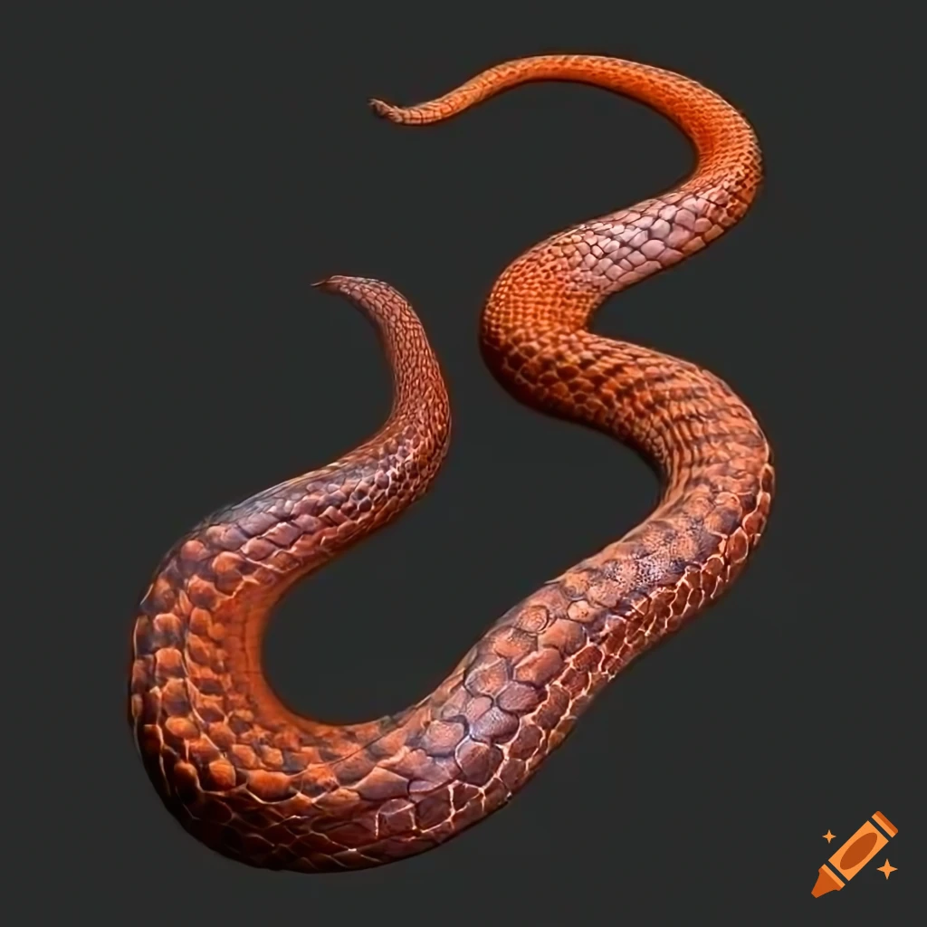 Crimson snake slithering on the ground on Craiyon