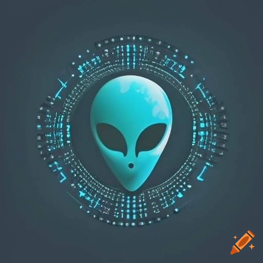 Alien tech company logo in data warehouse on Craiyon
