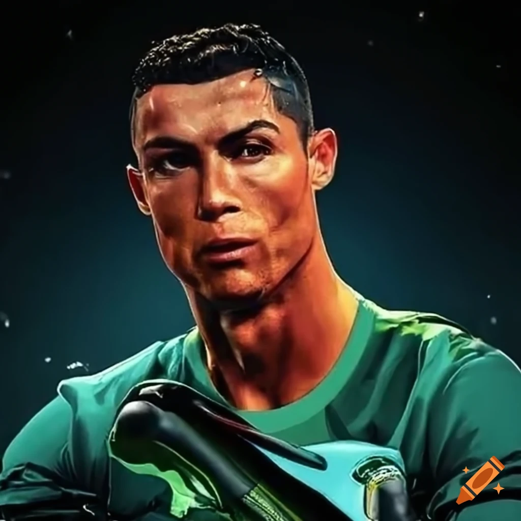 Ronaldo riding a bike on Craiyon