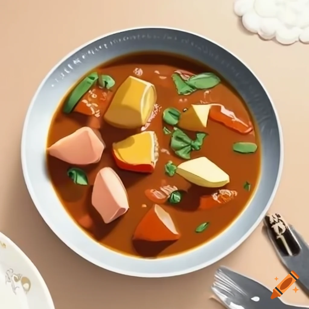 Japanese curry in anime style art on Craiyon