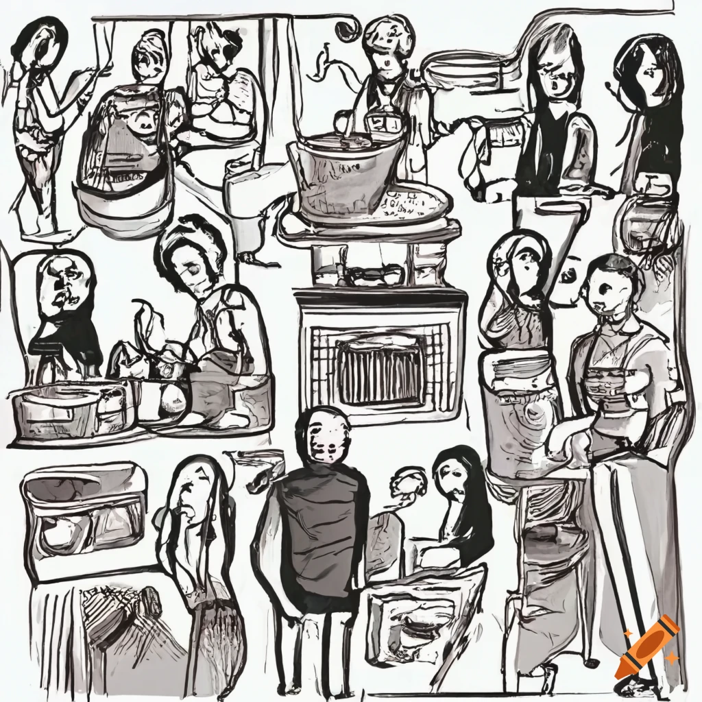 Group of people cooking together on Craiyon