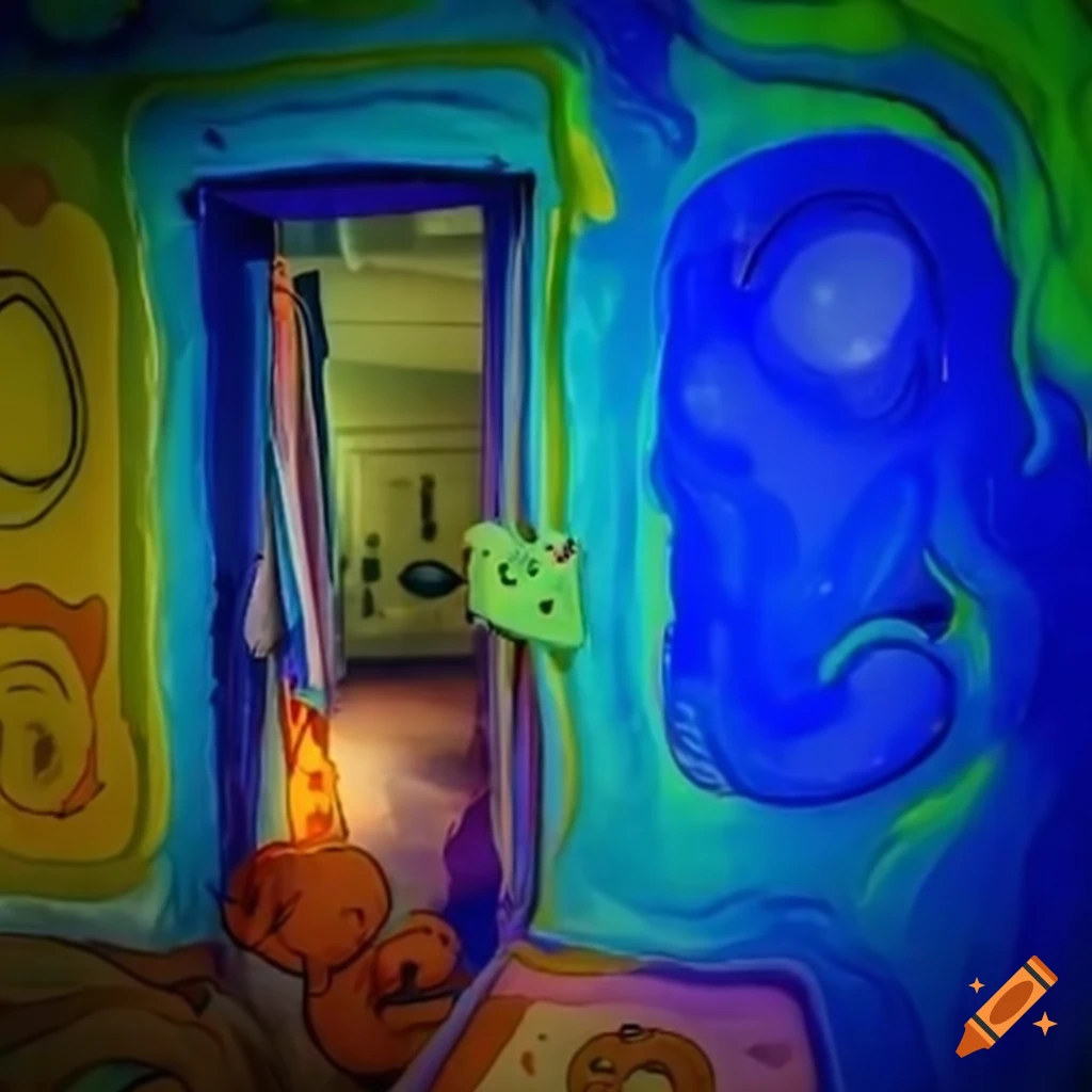 Spongebob squarepants in a liminal storm on Craiyon