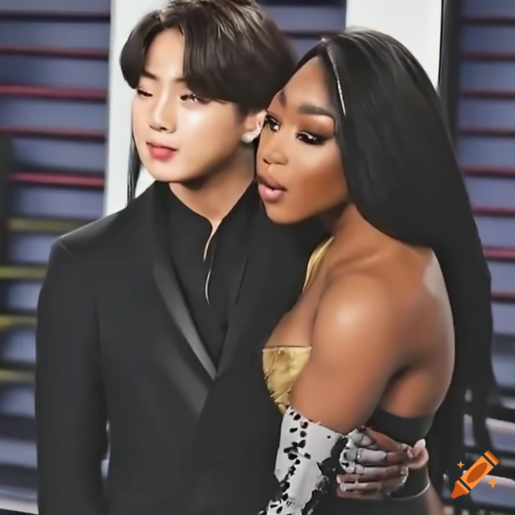Jung kook and normani hugging on Craiyon