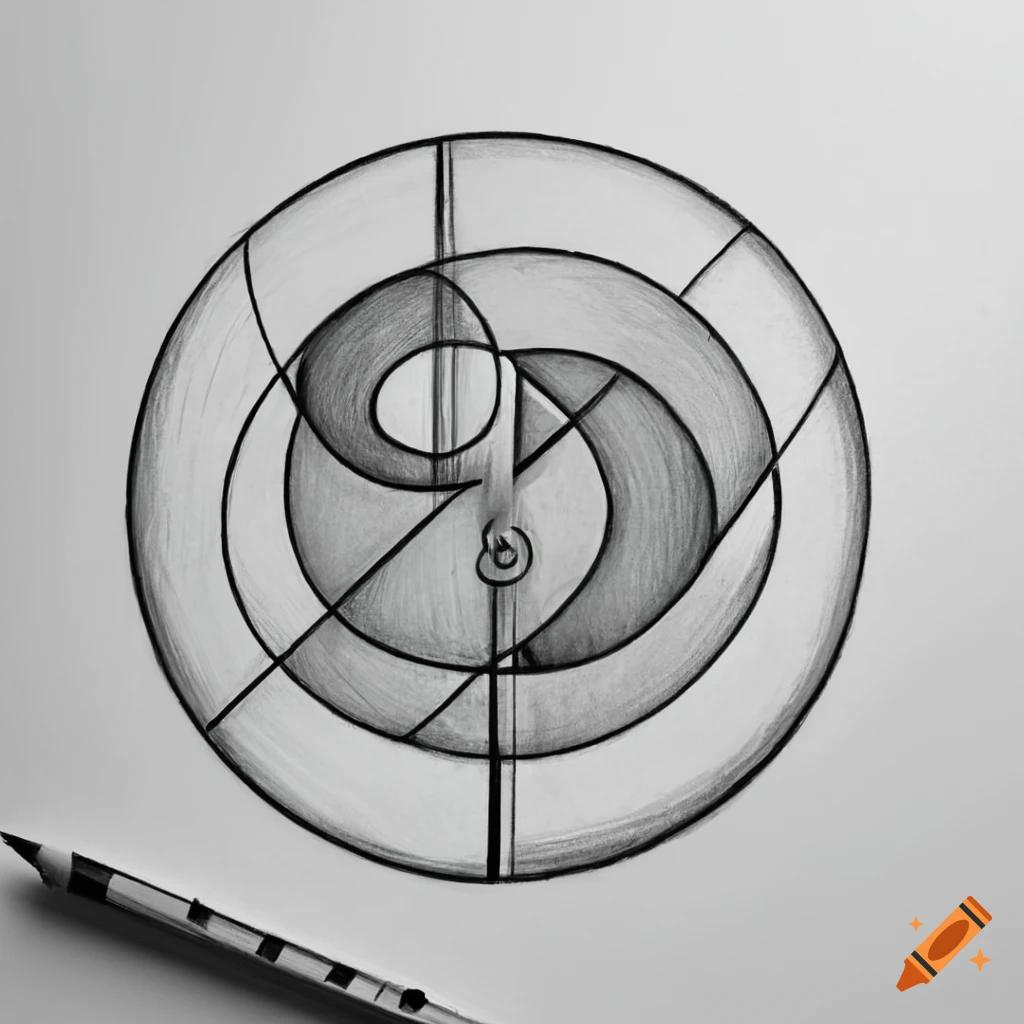 Golden ratio circle pencil drawing on Craiyon
