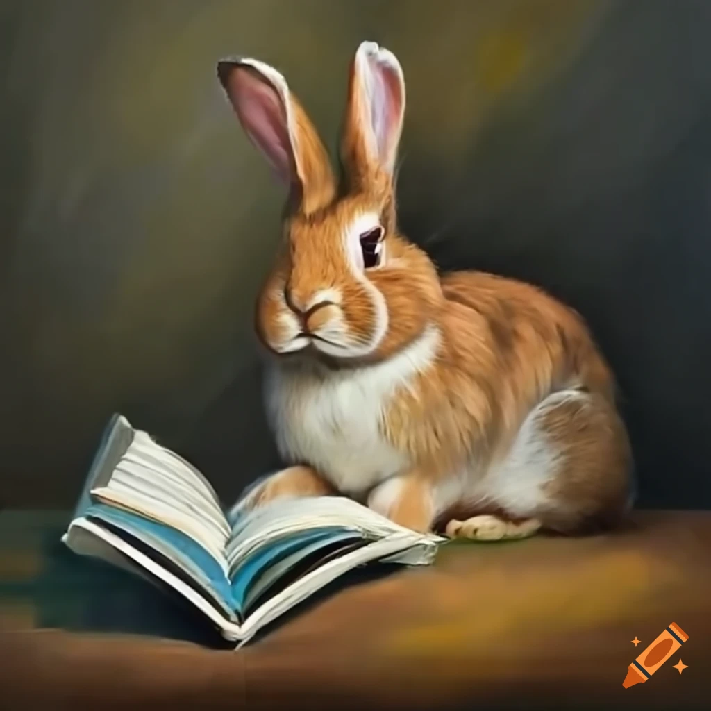 Rabbit reading in a world competition on Craiyon