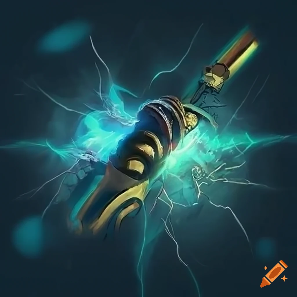 Experimental device emitting electrical power in a fantasy art style on ...