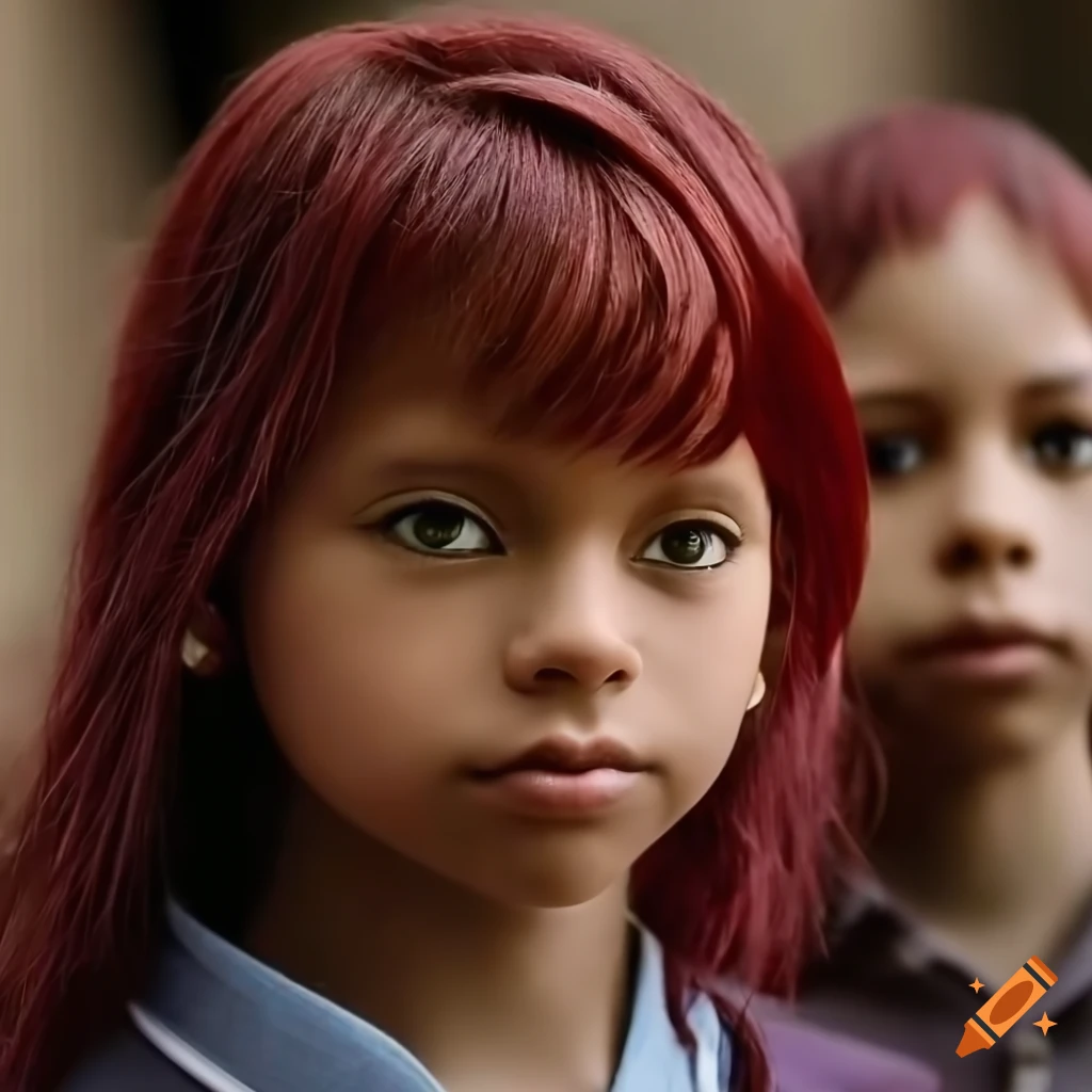 Realistic photo of humanoid alien children in school uniforms on Craiyon