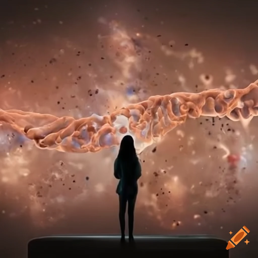 Conceptual image about intelligence and dna vs life experiences on Craiyon