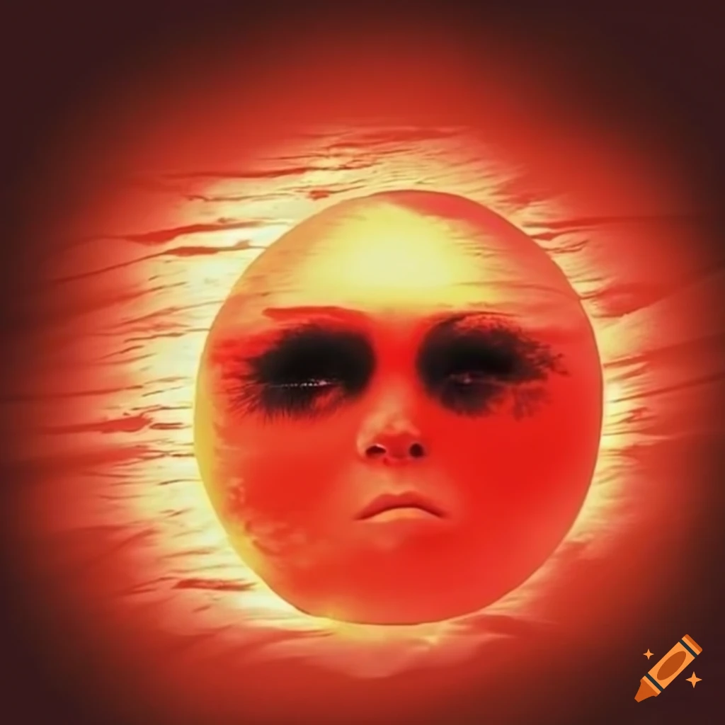 Sun in black and red colors on Craiyon