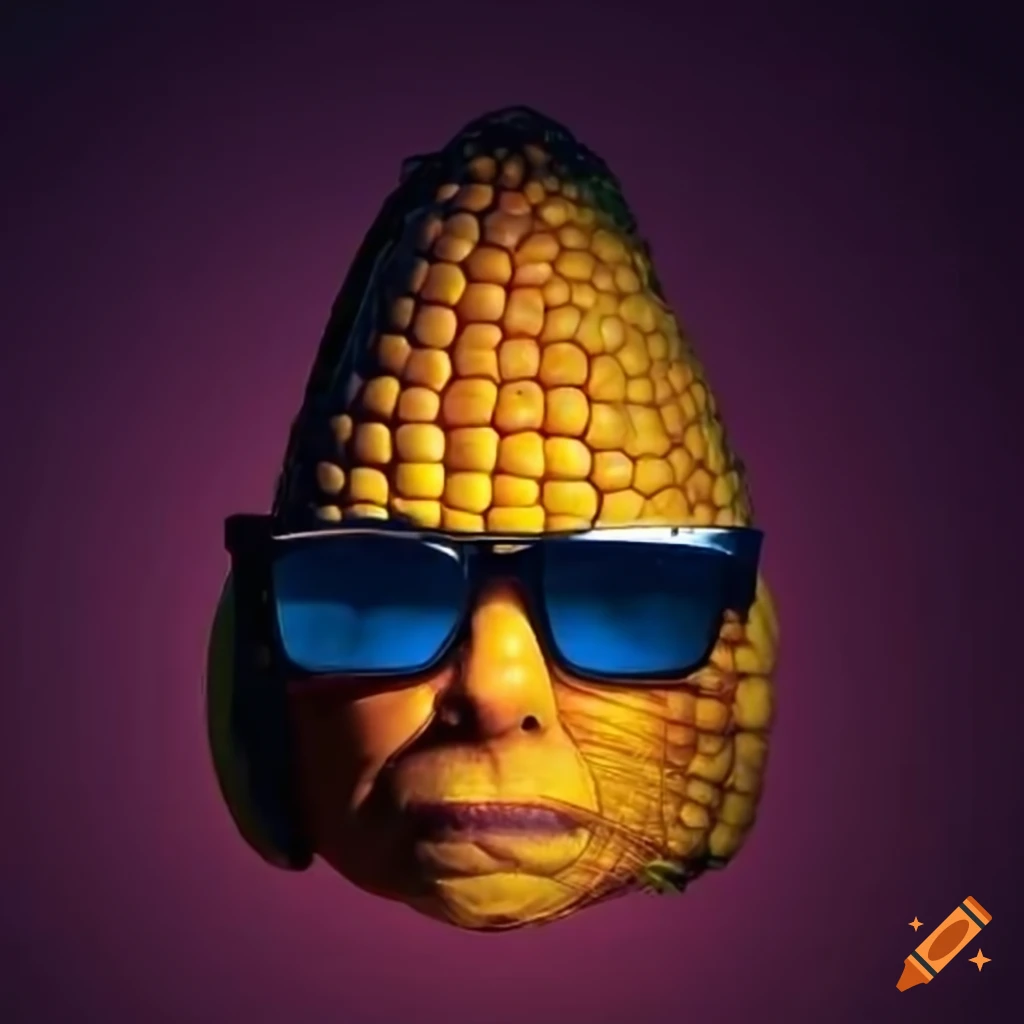 Cob of corn wearing sunglasses on Craiyon