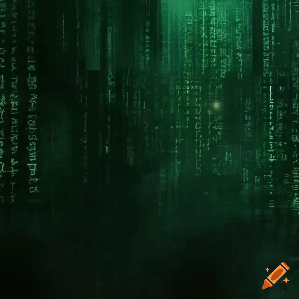 The matrix movie themed background on Craiyon