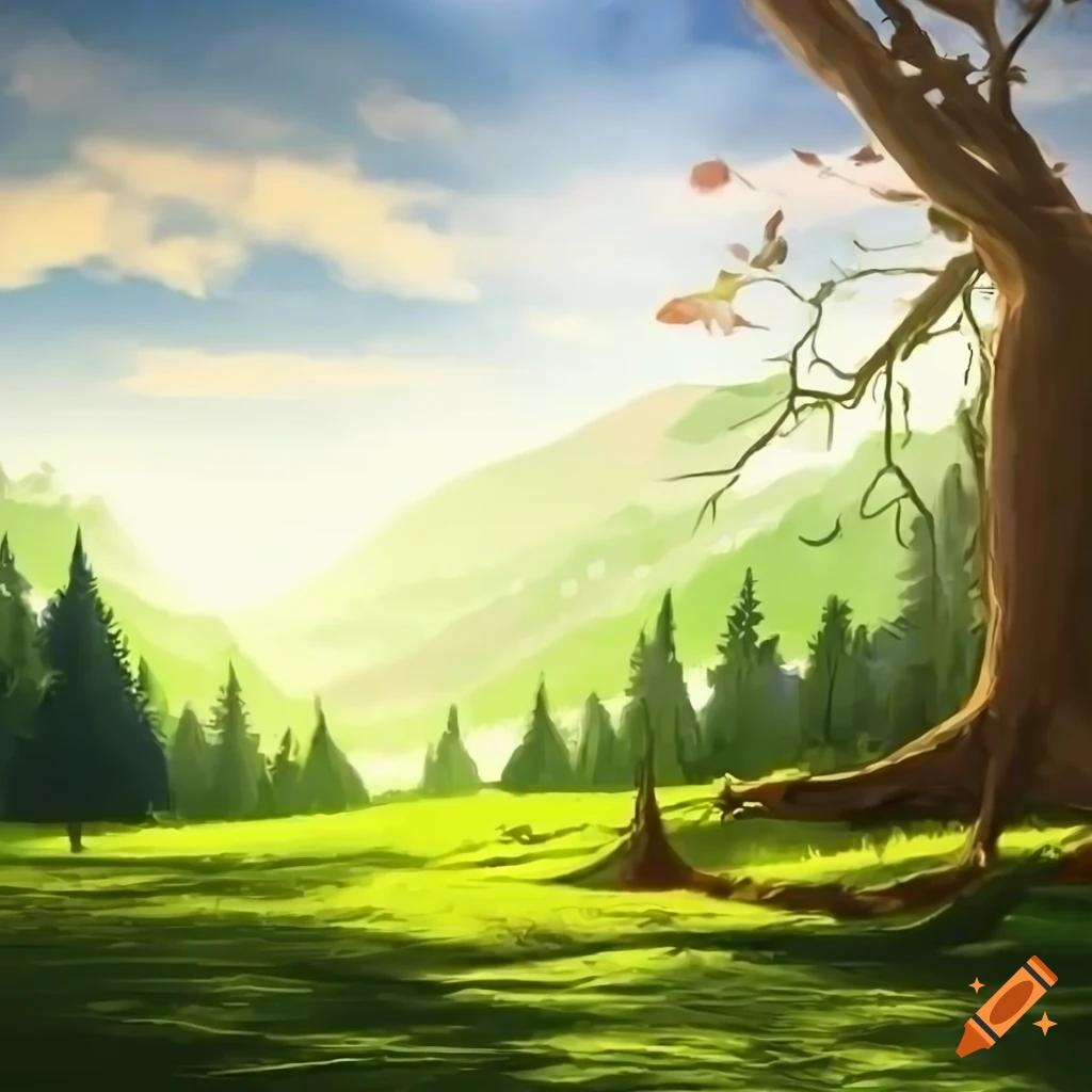 Realistic tree landscape on Craiyon