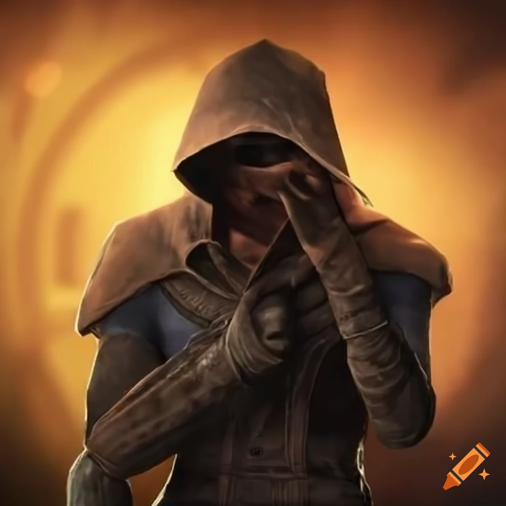 Fallout Vault dweller with ghoul mask and sniper rifle on Craiyon