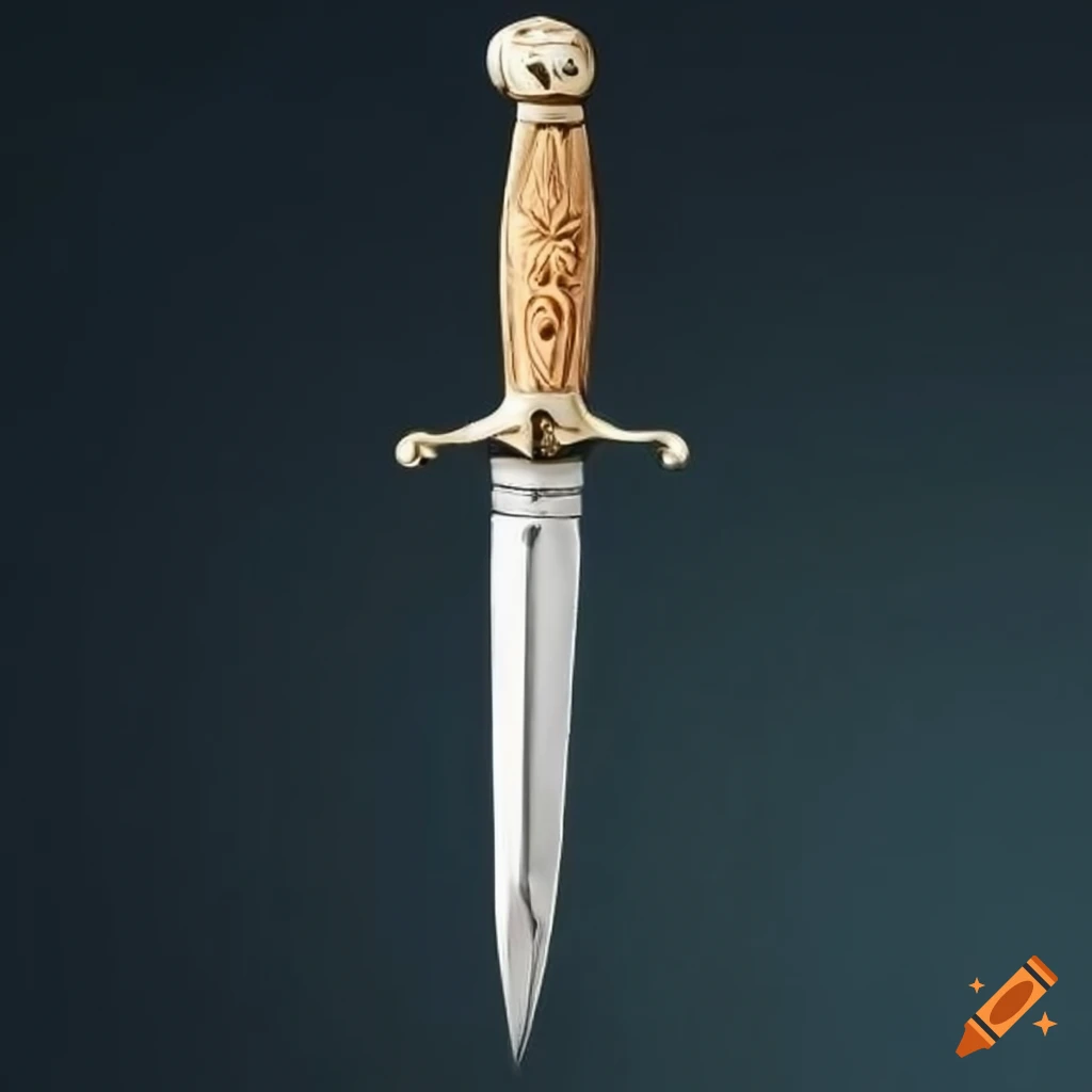 Elegant bone dagger with a fountain pen on Craiyon