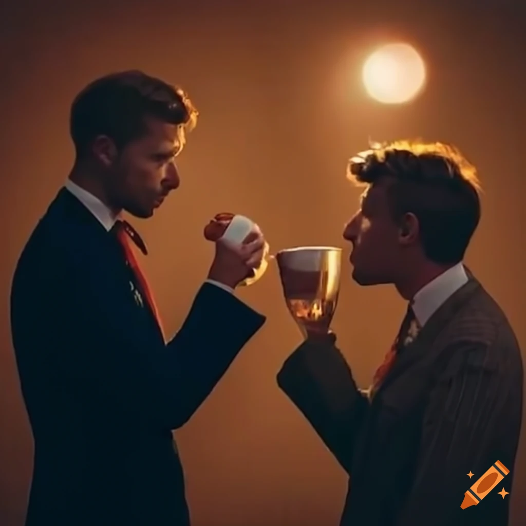 Two gentlemen enjoying tea together on Craiyon