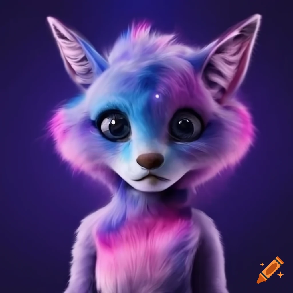Furry character with galaxy fur in a disney style on Craiyon