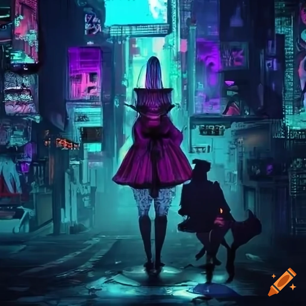 Cyberpunk interpretation of alice in wonderland on Craiyon