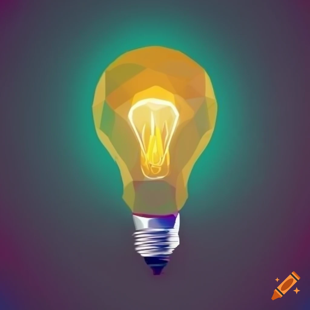 Low poly lightbulb logo design on Craiyon