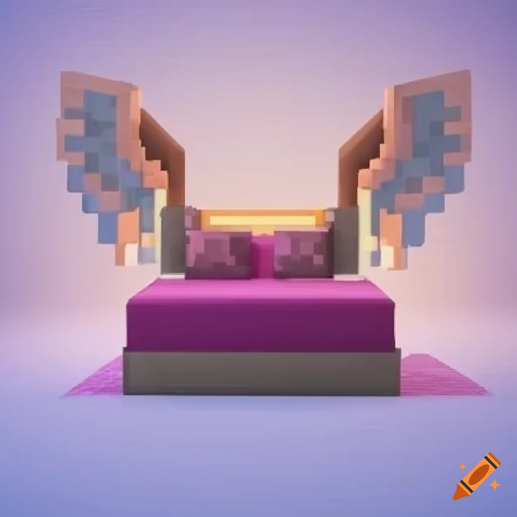 Minecraft bed with angel wings on Craiyon
