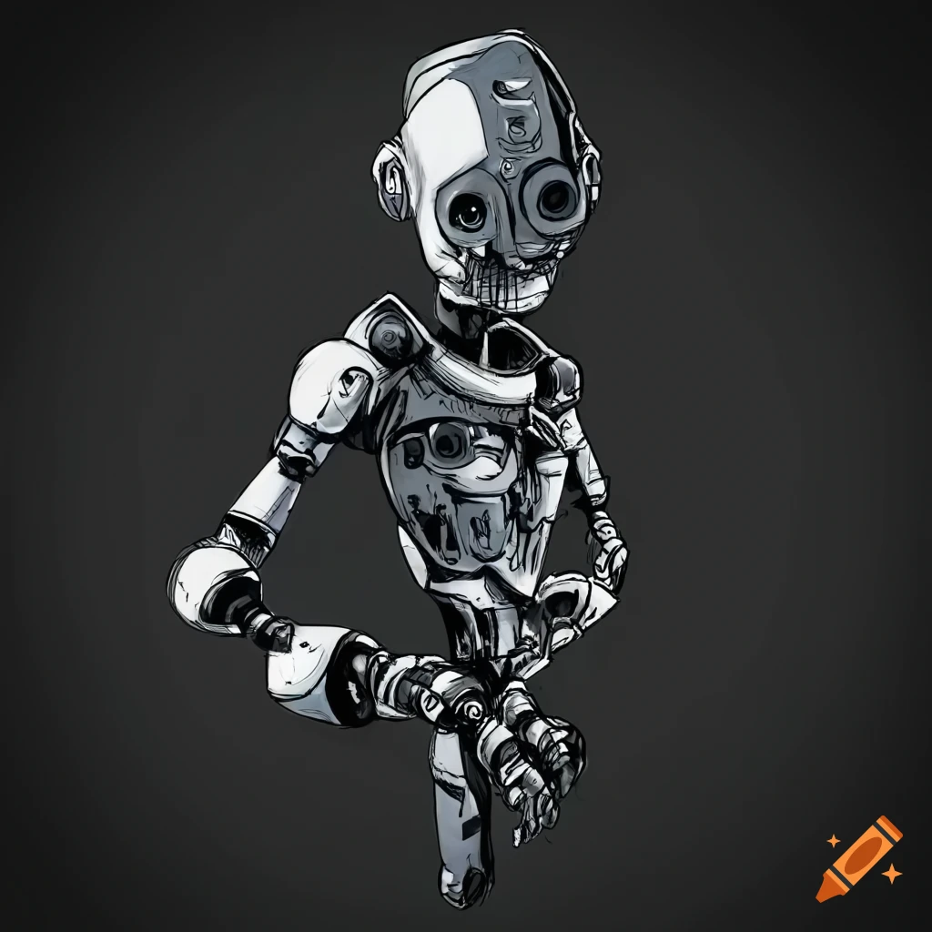 Expressive robot character on Craiyon