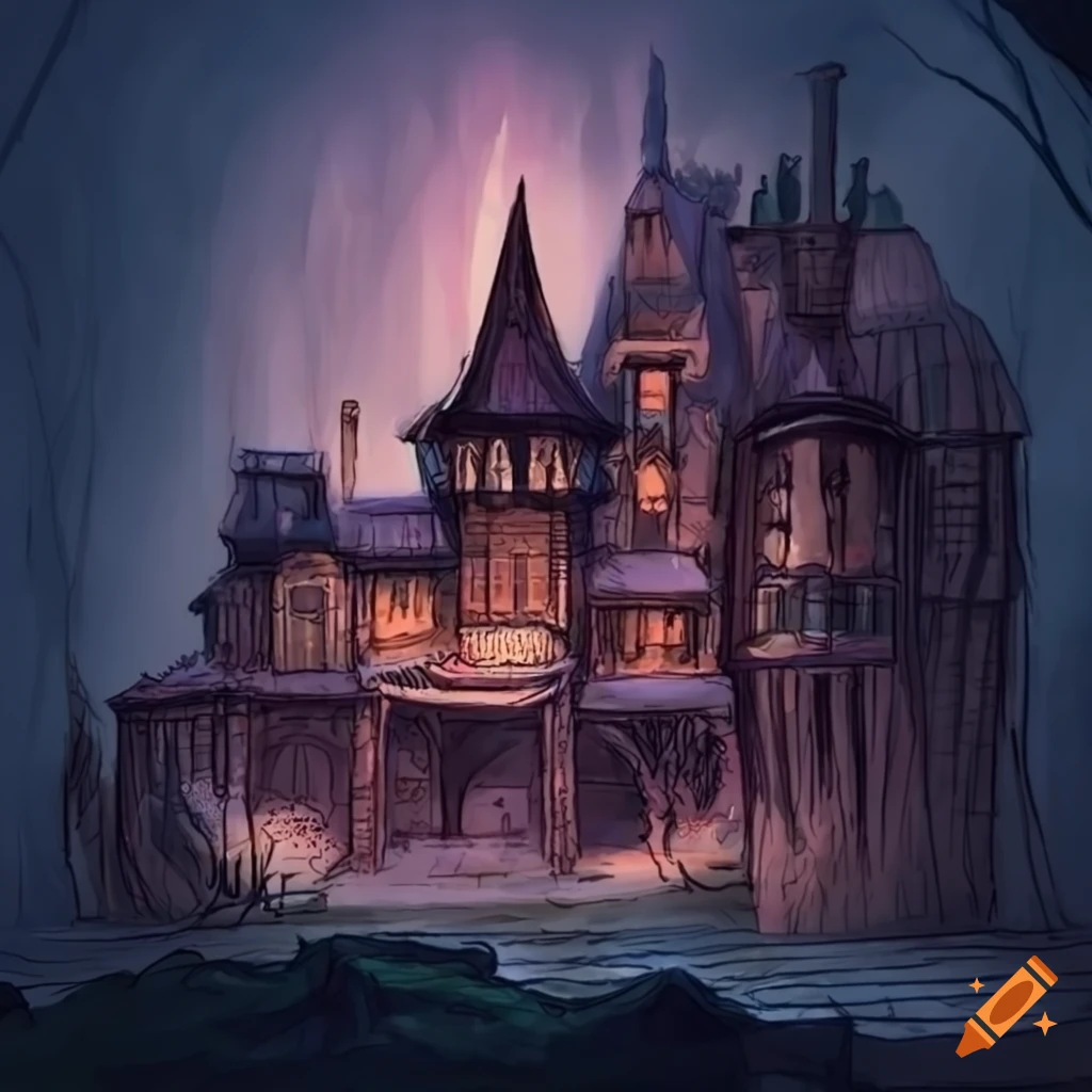 Feywild mansion on top of a hill on Craiyon