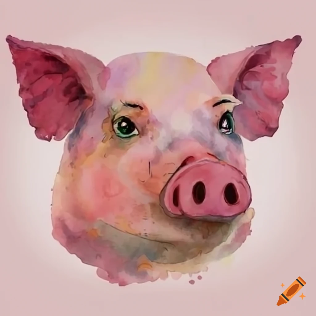 Female pig character on Craiyon