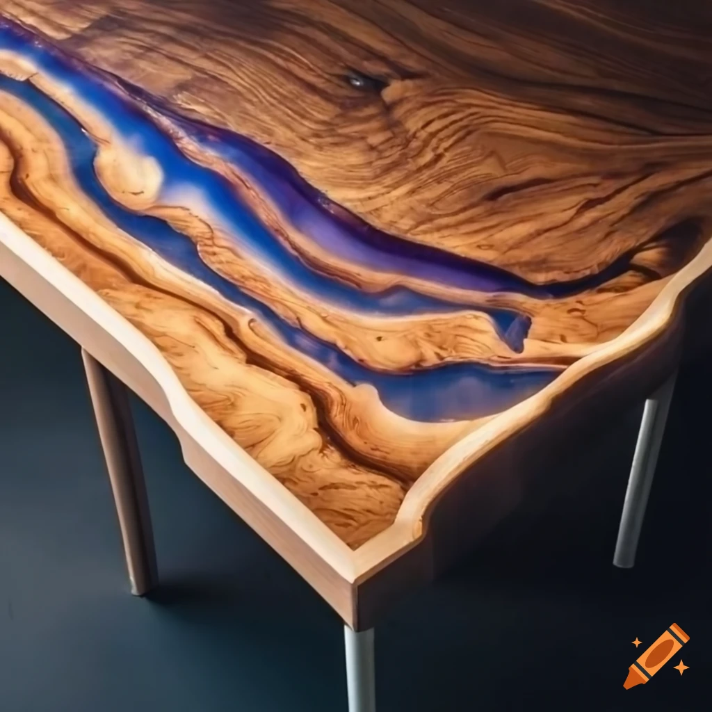 Tree-melting resin table on Craiyon