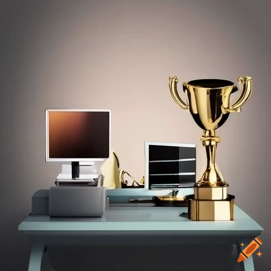 Elegant home office with technology-filled desk and wall-mounted ...