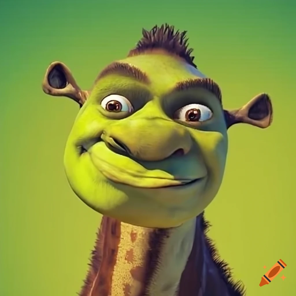 Shrek portrayed as a giraffe on Craiyon