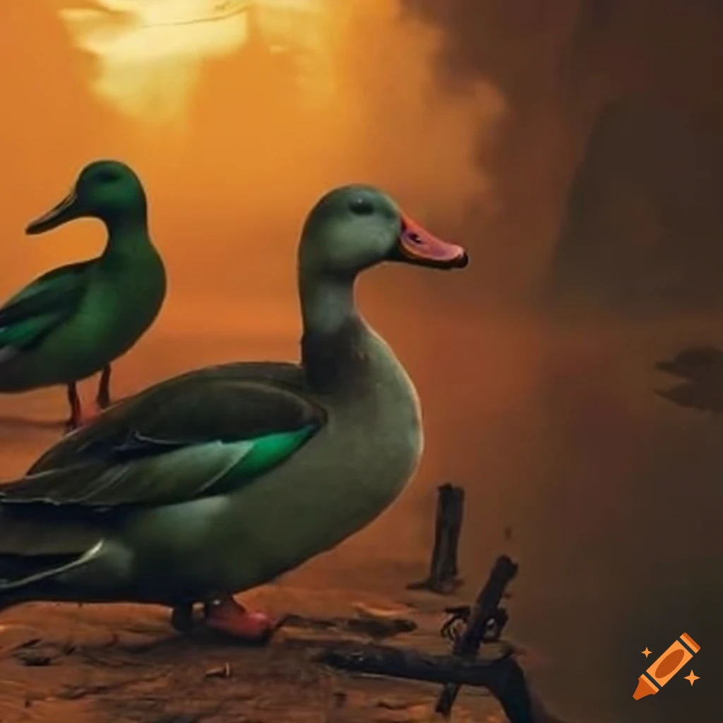 Vietnam war duck illustration on Craiyon
