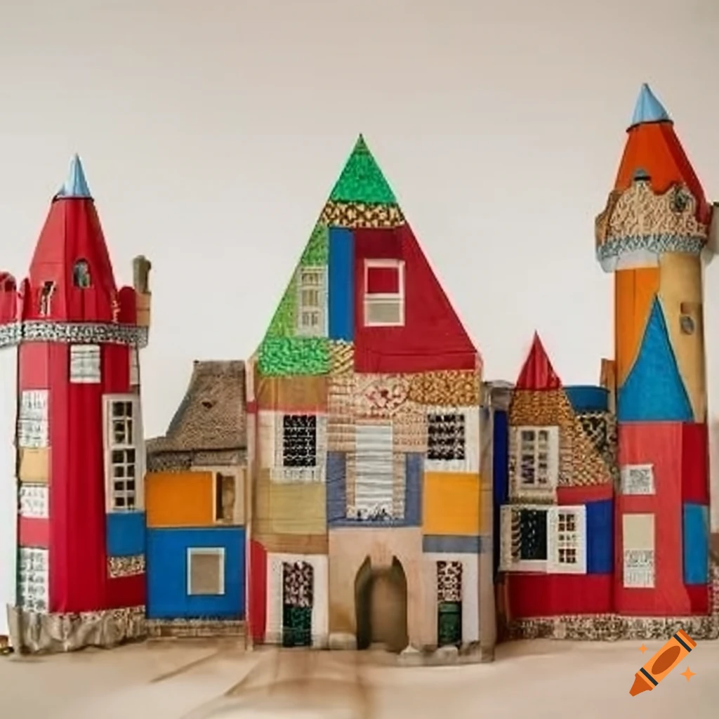 Patchwork style castle on Craiyon