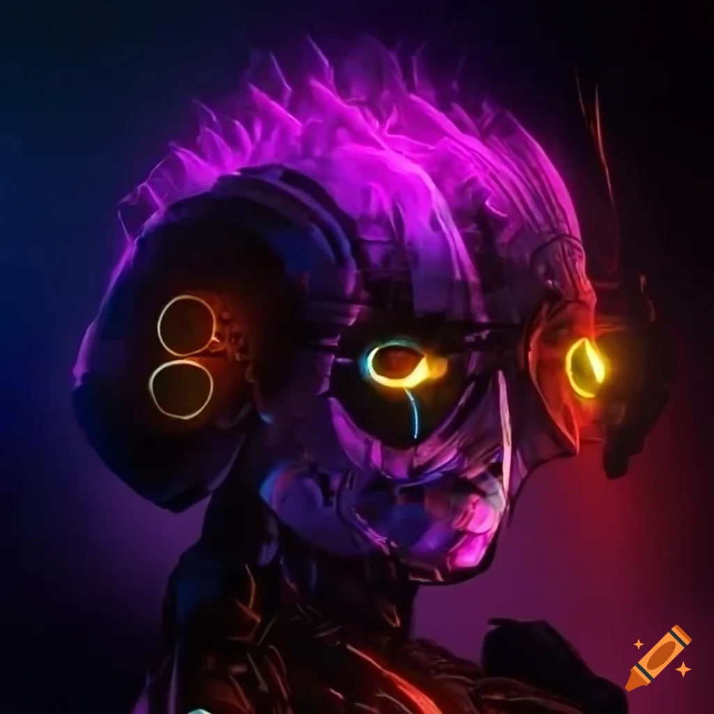 Abstract illustration of a synthstorm on Craiyon