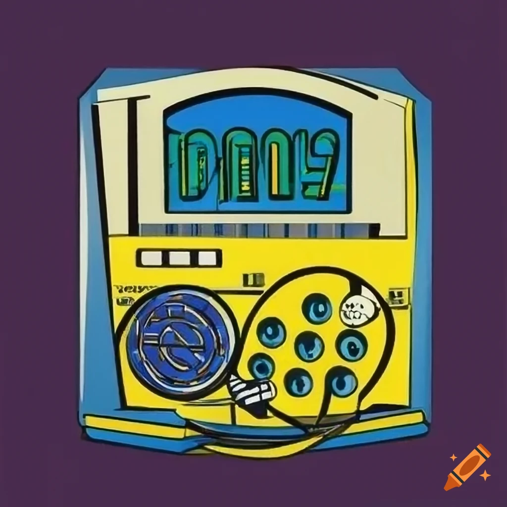 Colorful comics-style illustration of a polygraph lie detector on Craiyon